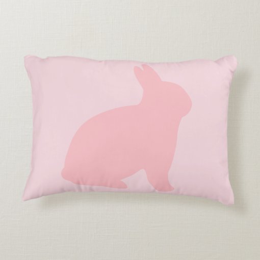 Pink Bunny on Pink Decorative Pillow | Zazzle