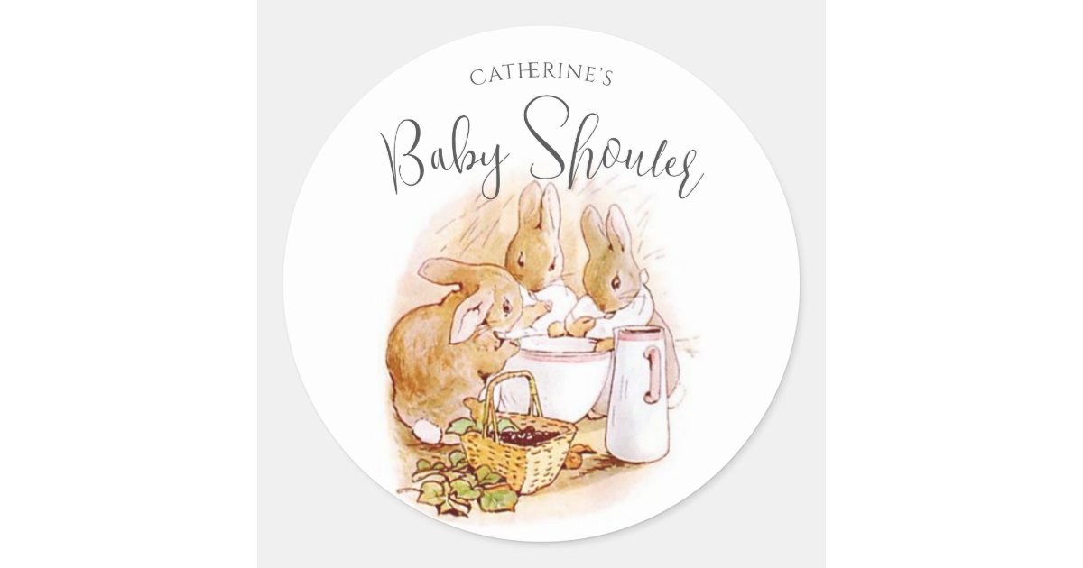 Pink Bunny Rabbit Personalized Classic Round Sticker | Zazzle