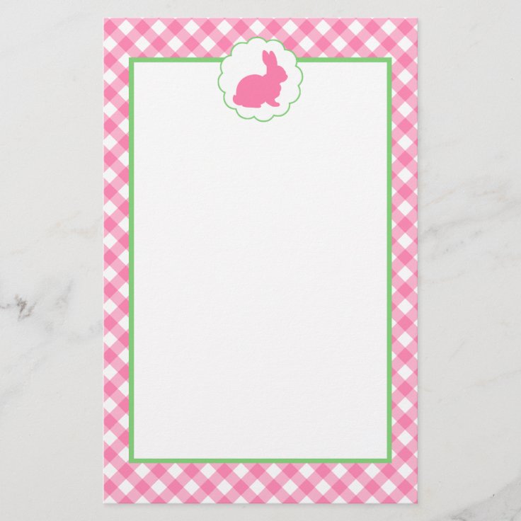 Pink Bunny Silhouette Stationery | Zazzle