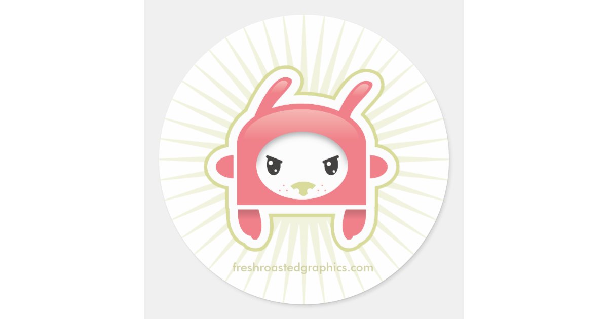 Pink bunny sticker | Zazzle