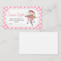 Pink Burger BBQ Baby Shower Diaper Raffle Enclosure Card | Zazzle