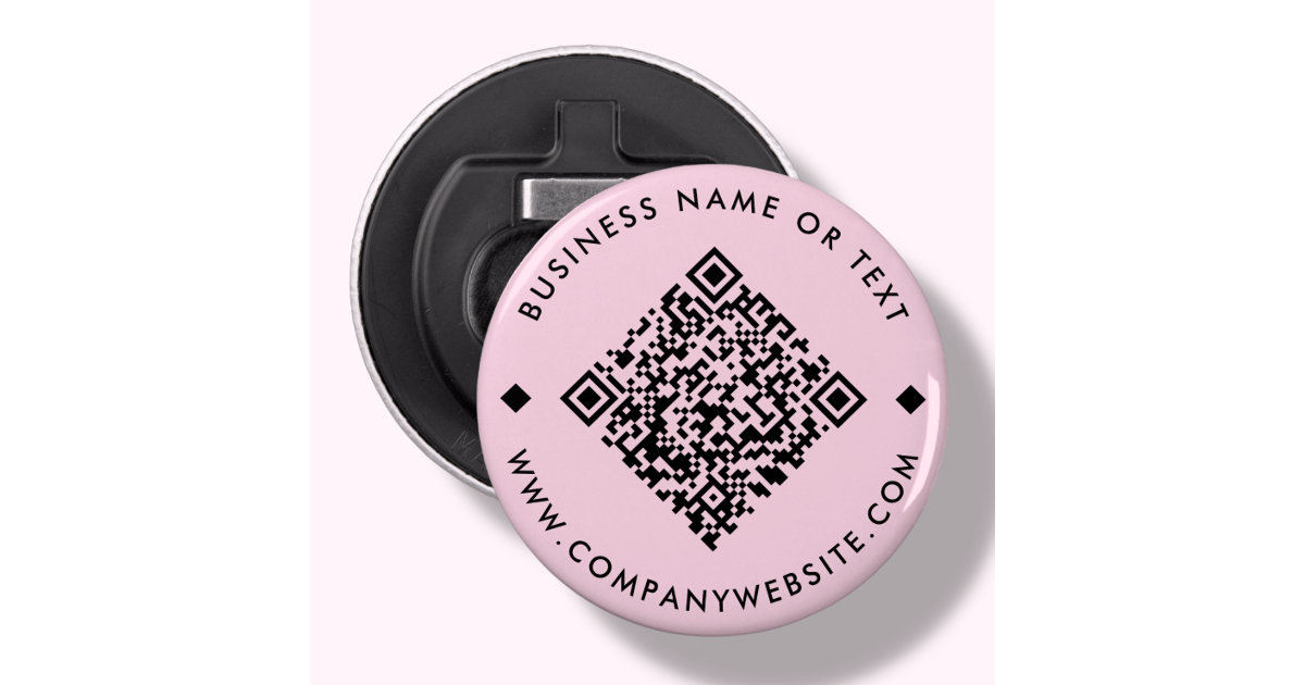 Pink | Business Custom QR Code Bottle Opener | Zazzle Pink | Business Custom QR Code Bottle Opener | Zazzle