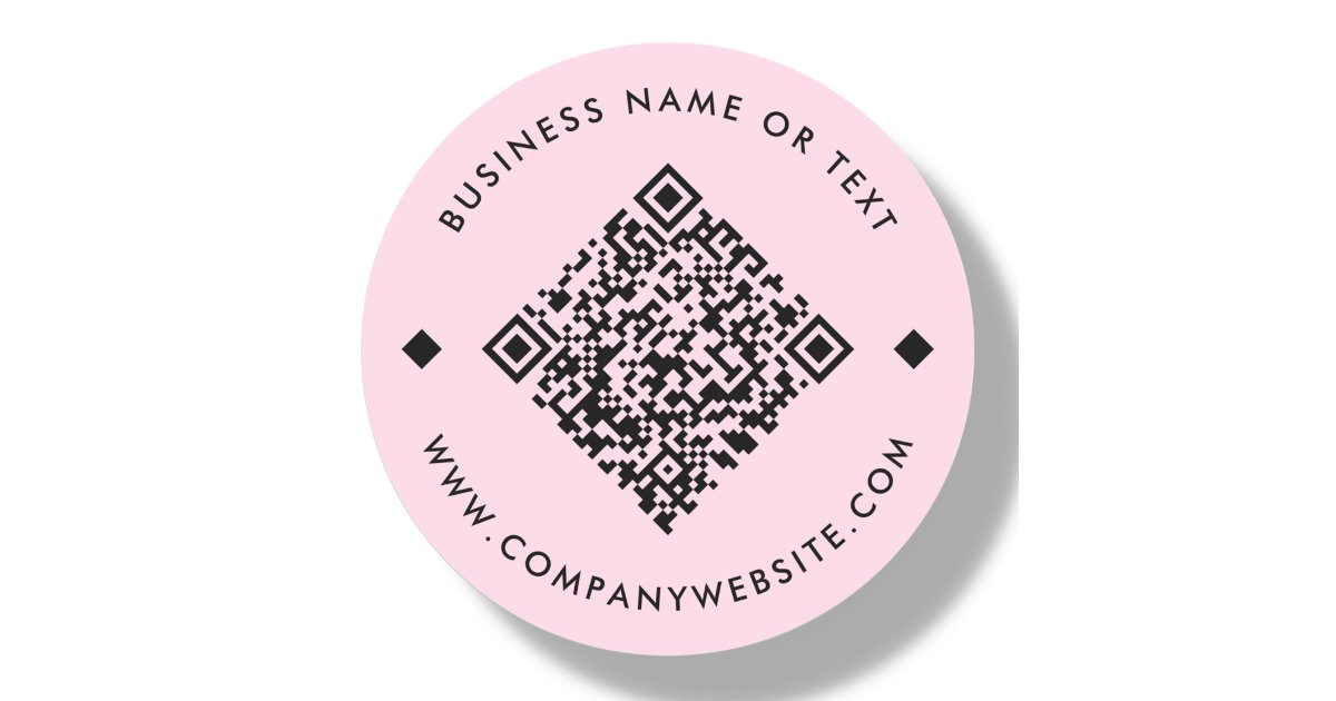 Pink | Business Custom QR Code Classic Round Sticker | Zazzle