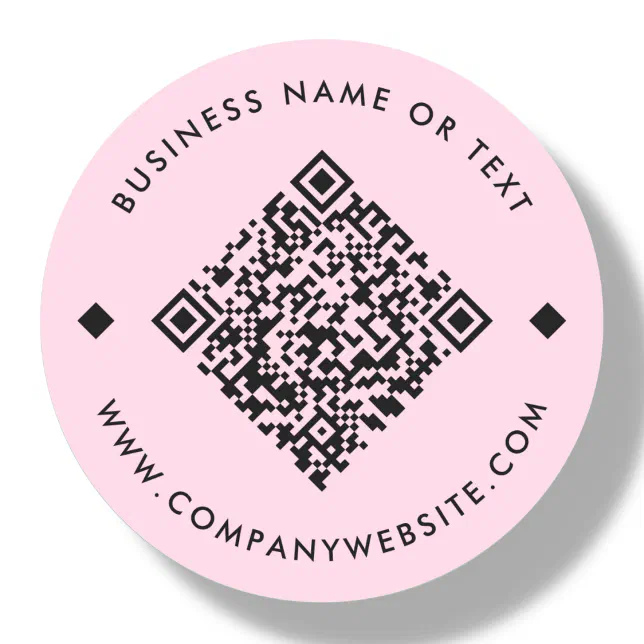 Pink | Business Custom QR Code Classic Round Sticker | Zazzle