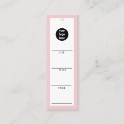 Pink Business Logo Hang Tag Clothing Swing QR Code | Zazzle
