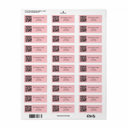 Pink business qr code return address label | Zazzle
