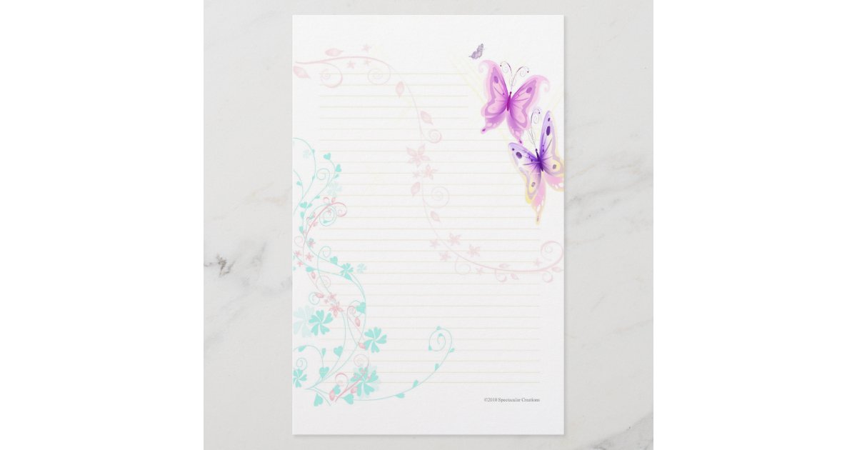 Pink Butterflies Stationery | Zazzle