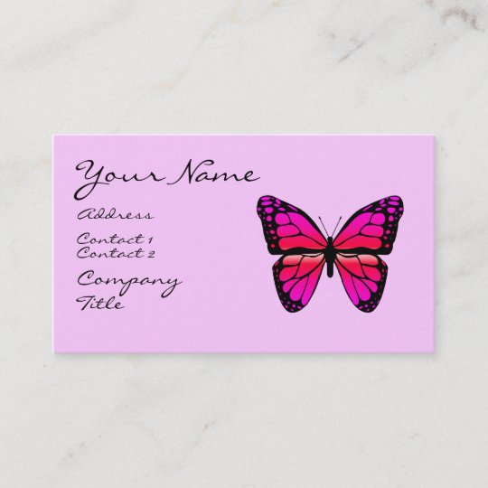Pink Butterfly Business Card | Zazzle.com