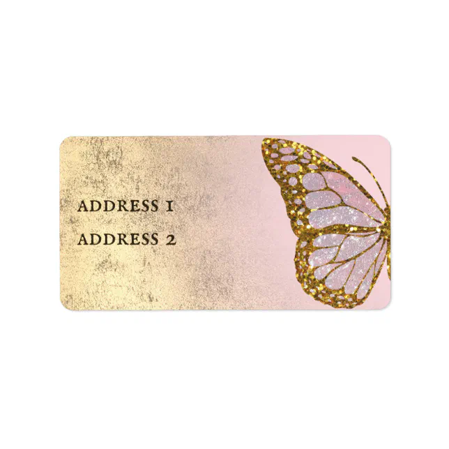 pink butterfly design label | Zazzle
