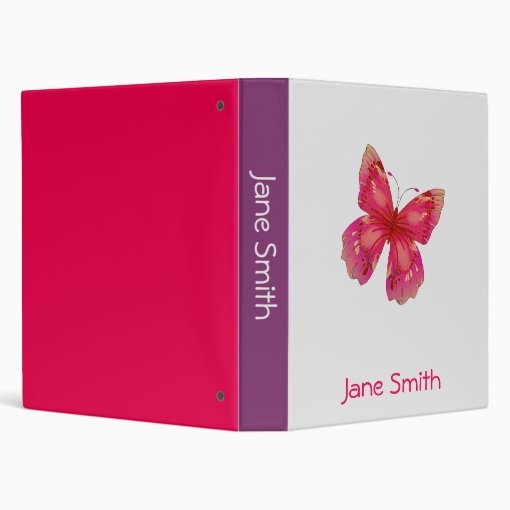 Pink butterfly girly cute art student folder | Zazzle
