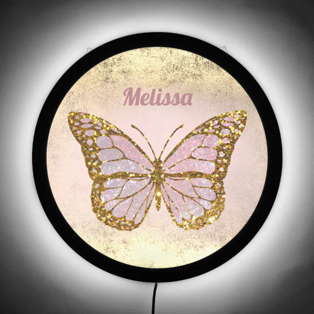 pink butterfly LED sign | Zazzle