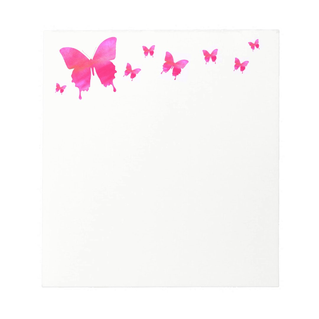 Pink Butterfly Notepad | Zazzle