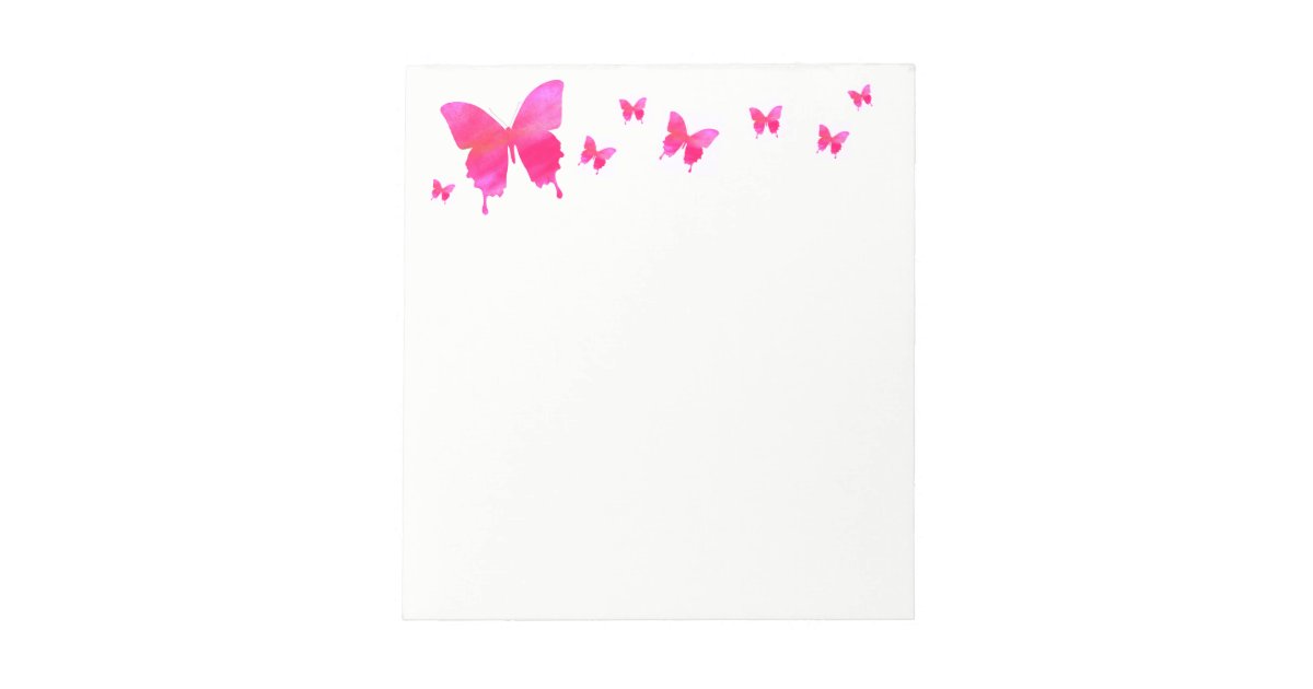Pink Butterfly Notepad | Zazzle