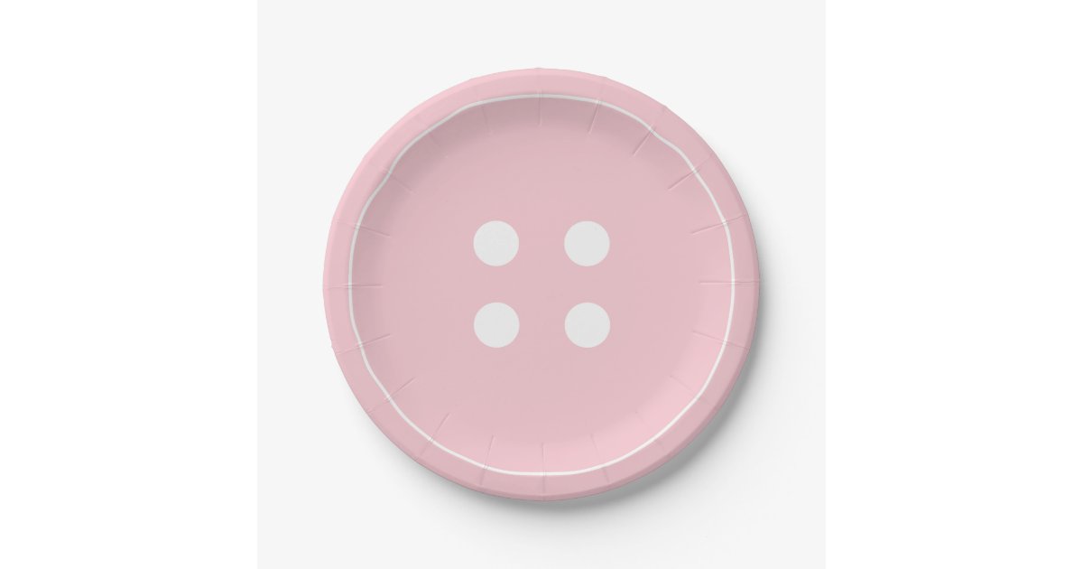 Pink Button Paper Plates | Zazzle