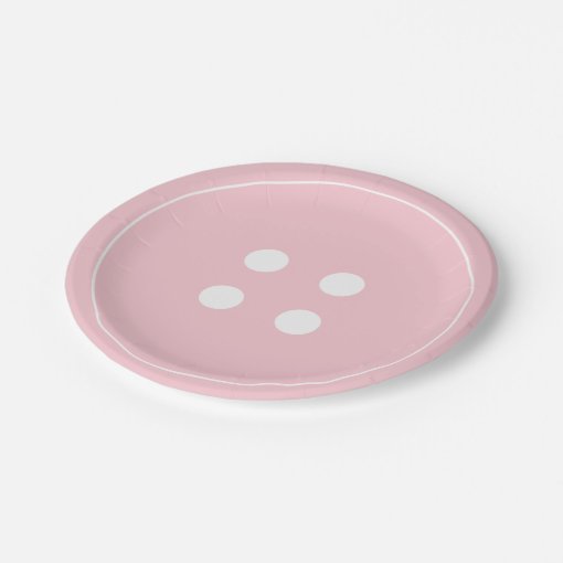 Pink Button Paper Plates | Zazzle