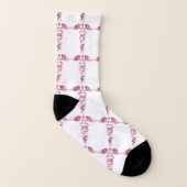 Pink Caduceus Medical Symbol White Socks | Zazzle