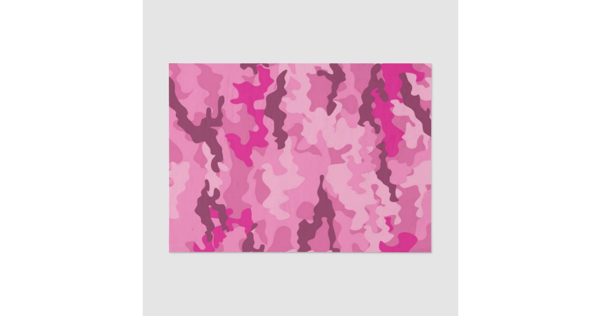 Pink camo Camouflage Girly Feminine trendy Tissue Paper | Zazzle