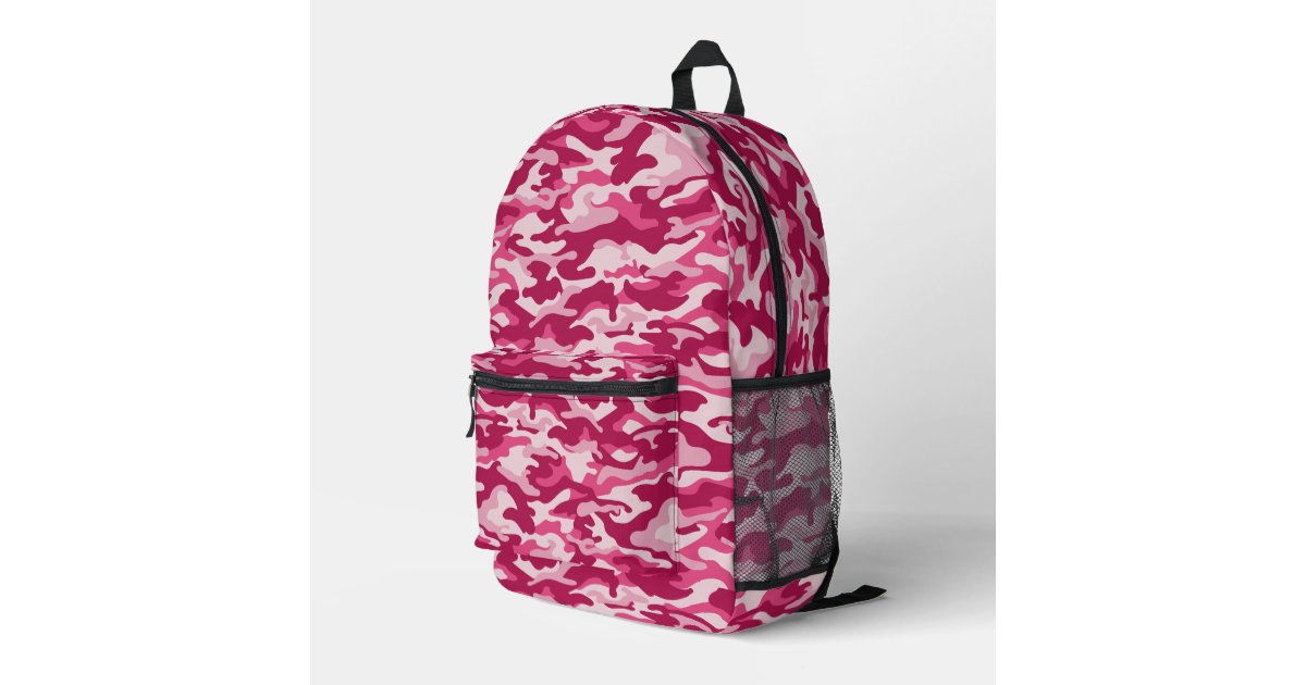 Pink Camo Camouflage Printed Backpack | Zazzle