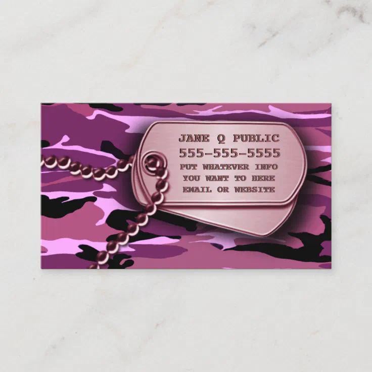 Pink Camo Dog Tags | Zazzle