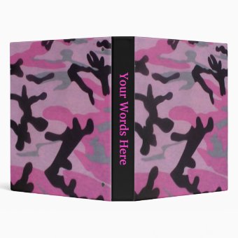 Pink Camo Pattern Binder | Zazzle
