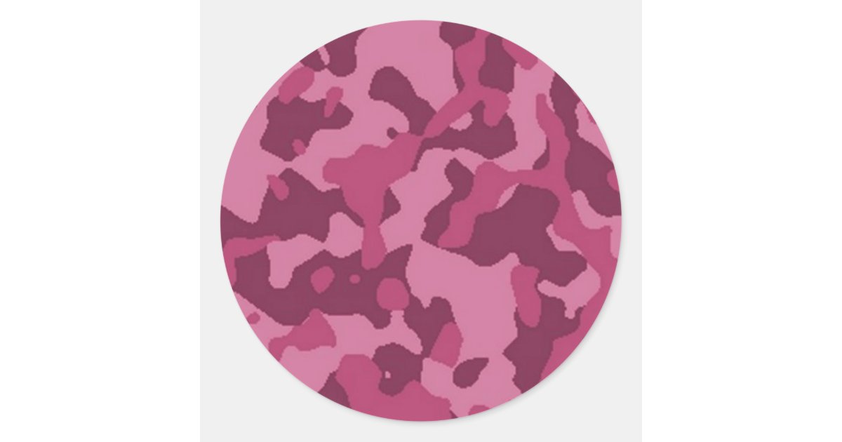 Pink Camouflage Classic Round Sticker | Zazzle
