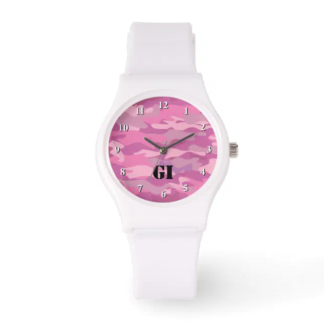 Pink Camouflage color wrist watch for teen girls | Zazzle