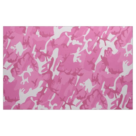 Pink Camo Pattern Fabric | Zazzle