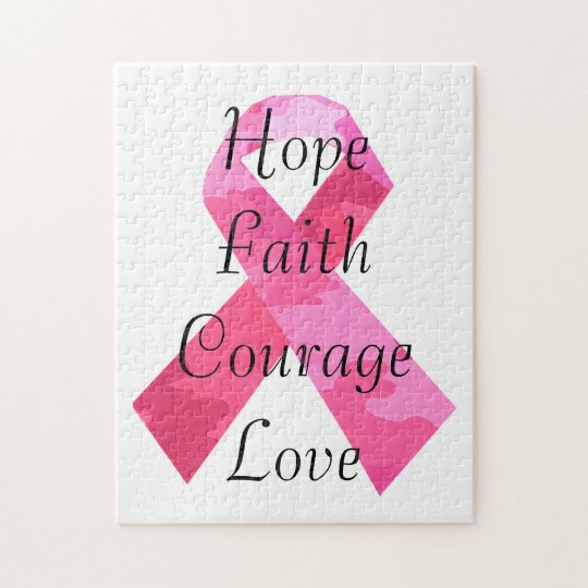 Pink Camouflage Ribbon Faith Puzzle | Zazzle.com