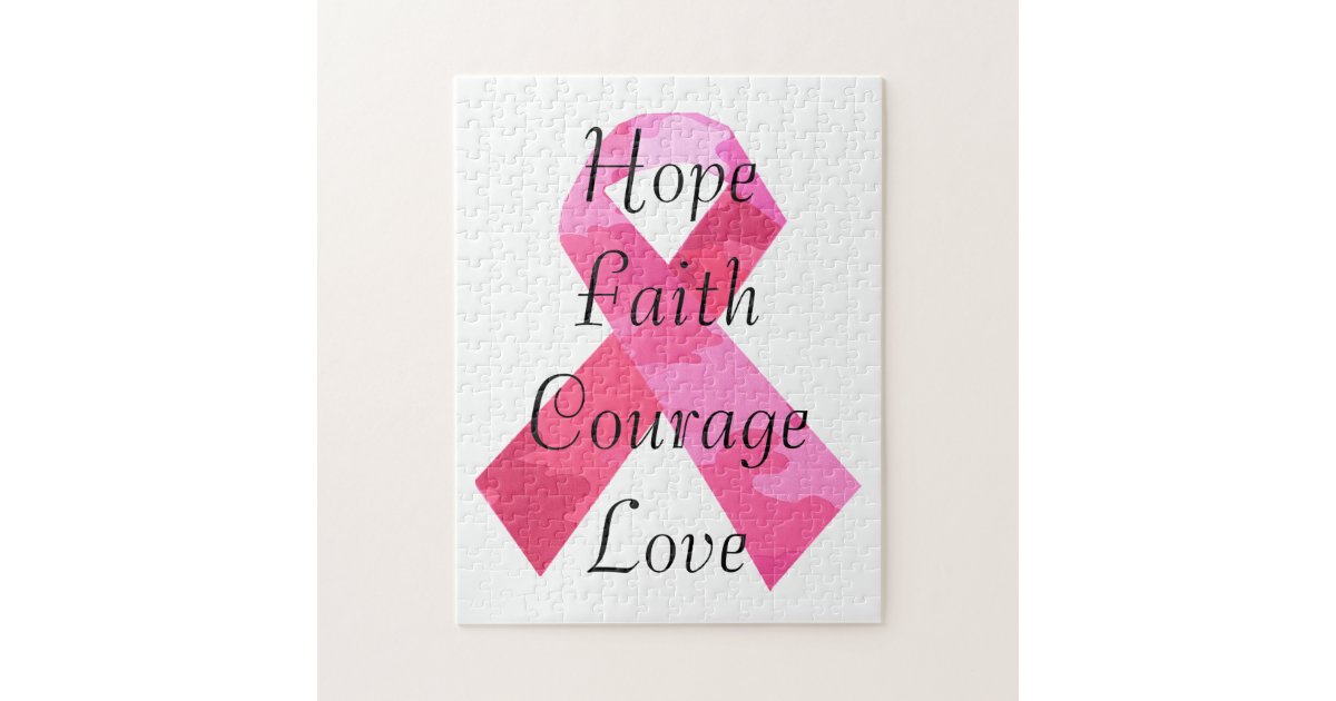 Pink Camouflage Ribbon Faith Puzzle | Zazzle