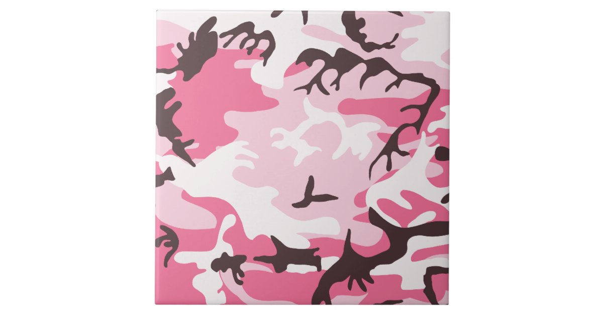 Pink Camouflage Tile | Zazzle