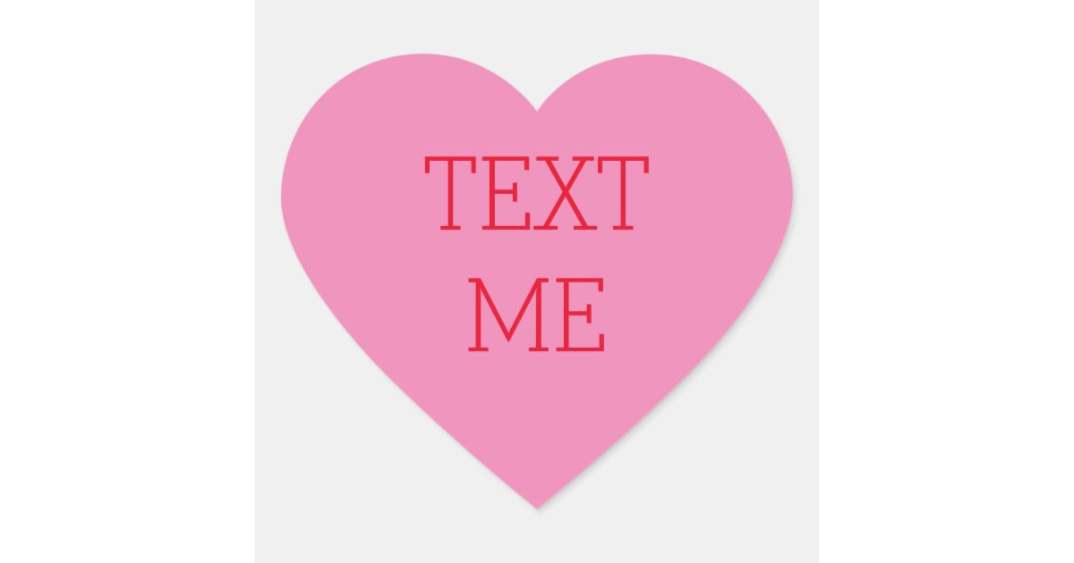 Pink Candy Conversation Heart Sticker custom text | Zazzle