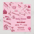 Pink candys sweet baby shower invitation | Zazzle