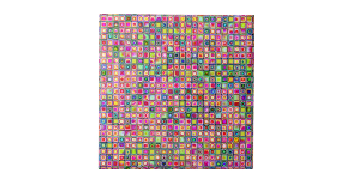 Pink 'Carnations' Textured Mosaic Tiles Pattern | Zazzle