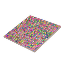 Pink 'Carnations' Textured Mosaic Tiles Pattern | Zazzle