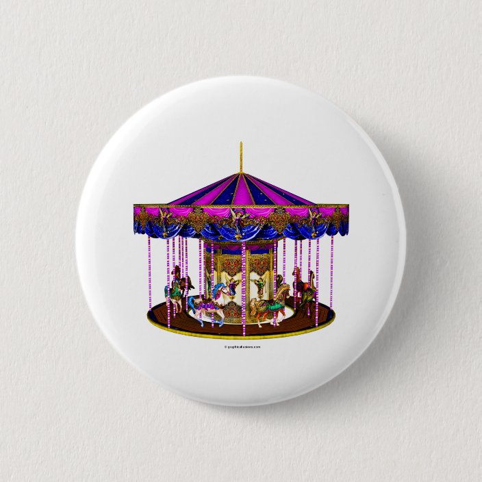 Pink Carousel Button Pin | Zazzle.com