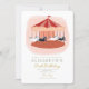 Pink Carousel Carnival Circus First Birthday Invitation | Zazzle