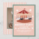 Pink Carousel Circus Photo Girl Birthday Invitation | Zazzle