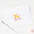 Pink Carousel Horse Birthday Square Sticker | Zazzle