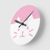 Pink Cat Wall Clock | Zazzle