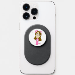 pink catgirl PopSocket | Zazzle