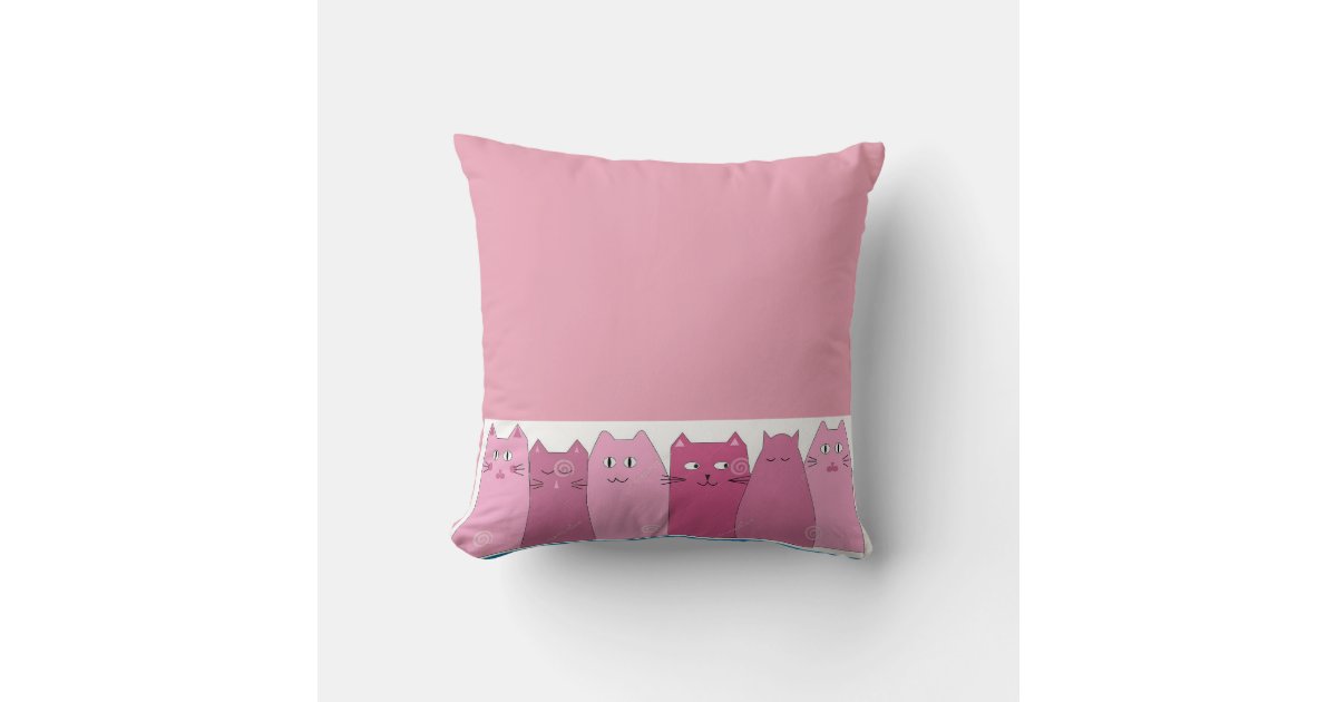 PINK CATS THROW PILLOW | Zazzle