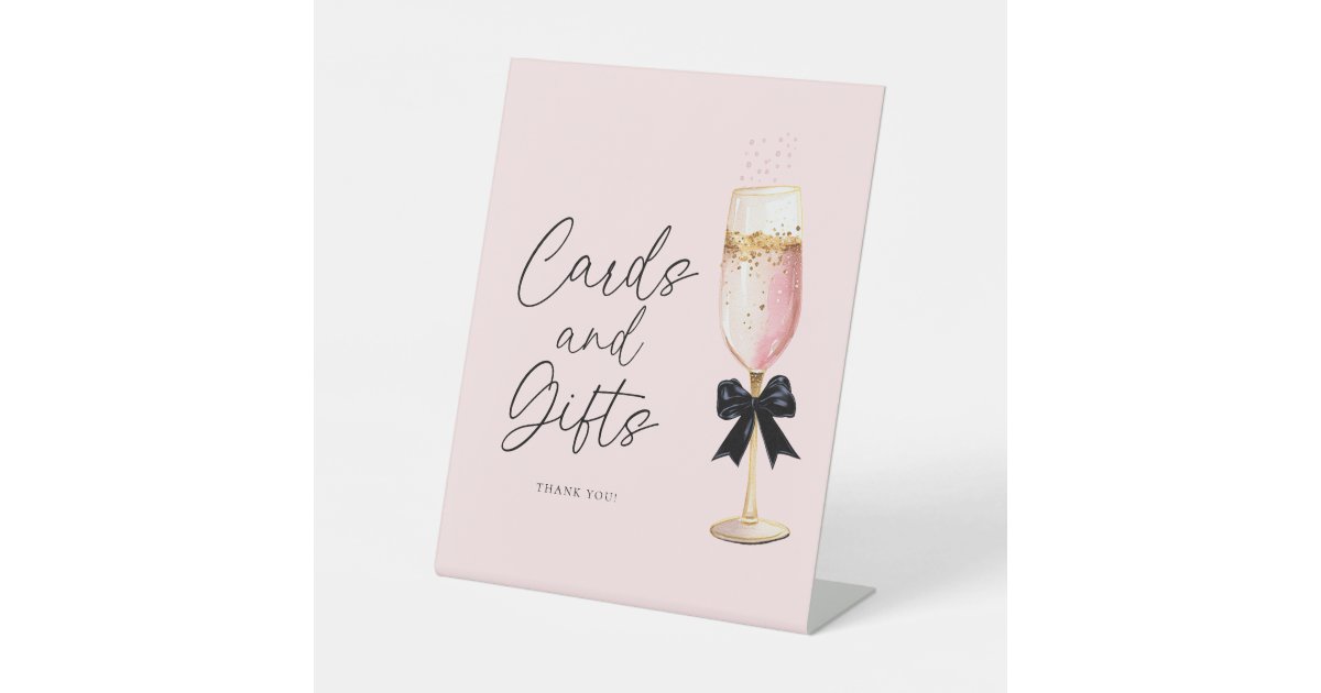 Pink Champagne Bridal Shower Cards and Gift Sign | Zazzle