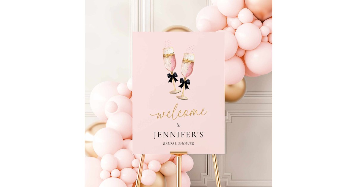 Pink Champagne Brunch and Bubbly Welcome Sign | Zazzle
