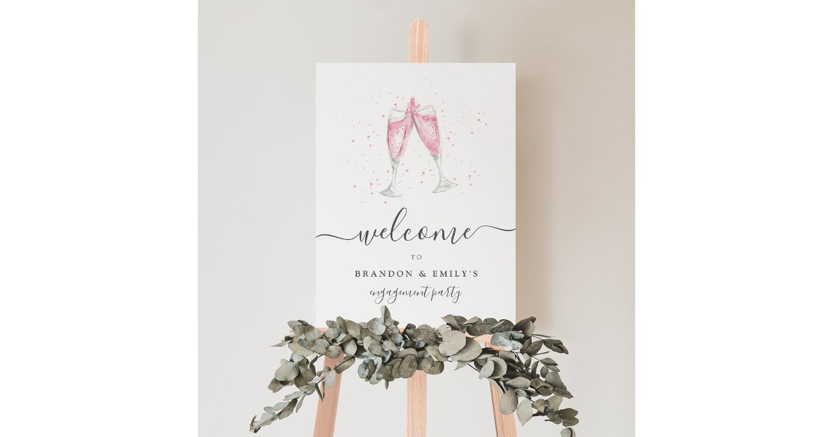 Pink Champagne Personalized Event Welcome Sign | Zazzle