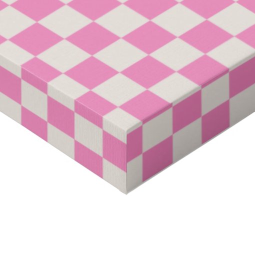 Pink Check, Checkerboard Pattern, Checkered Faux Canvas Print | Zazzle