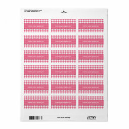 Pink Checkered Design Kitchen Label | Zazzle