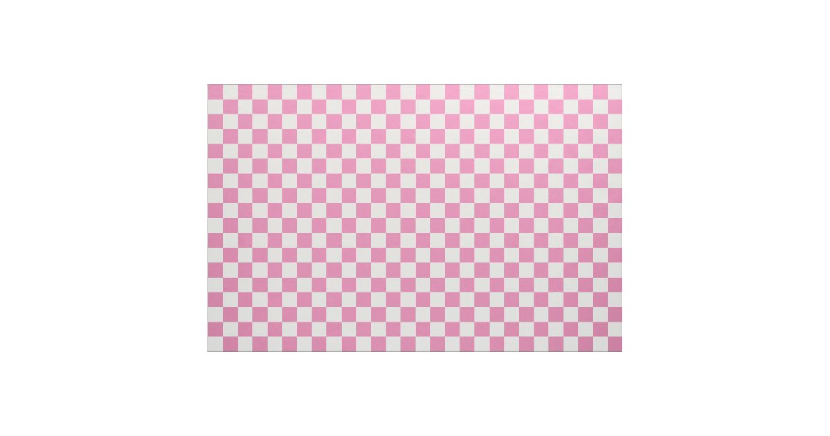 Pink Checkered Fabric | Zazzle