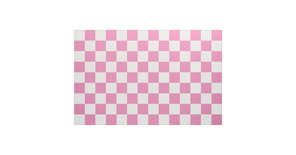 Pink Checkered Fabric | Zazzle