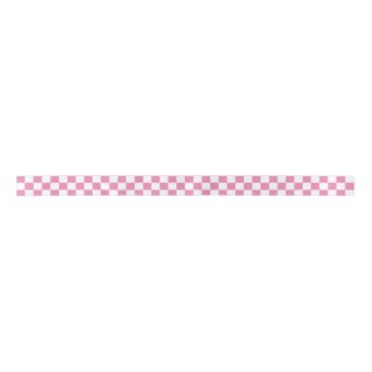 Pink Checkered Satin Ribbon | Zazzle