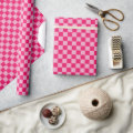 Pink Checkered Wrapping Paper | Zazzle